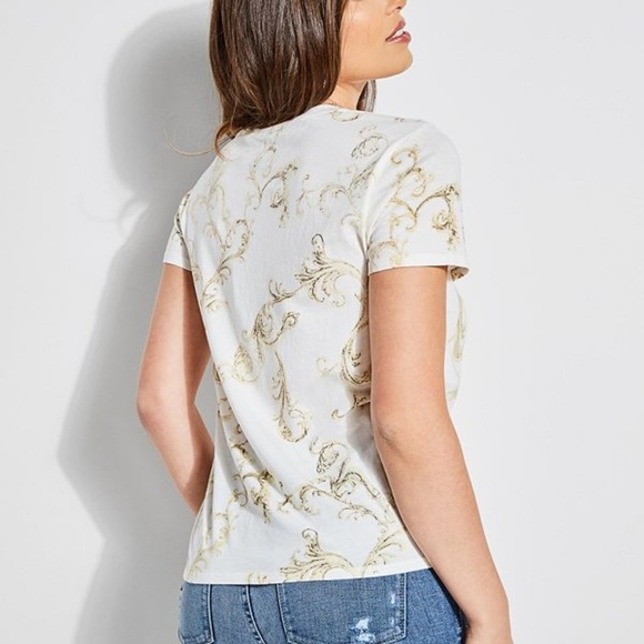 Guess | Tops | 345 Guess Royal Baroque Graphic Tee Shirt | Poshmark